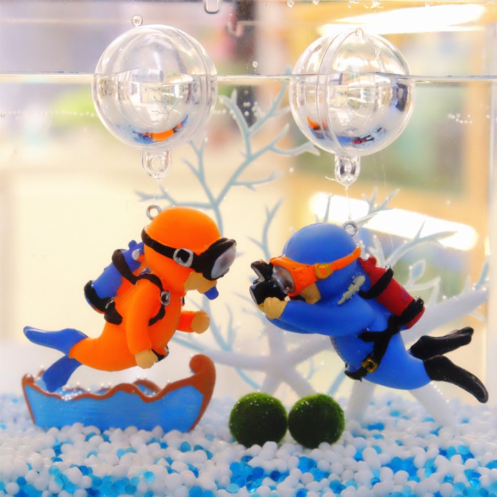 Simulated Diver Figure Aquarium Floating Decoration Fish Tank Cartoon ...