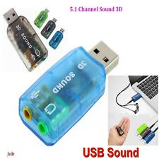 USB Audio Sound Card 3D 5.1 Soundcard External Mic Microphone Speaker ...