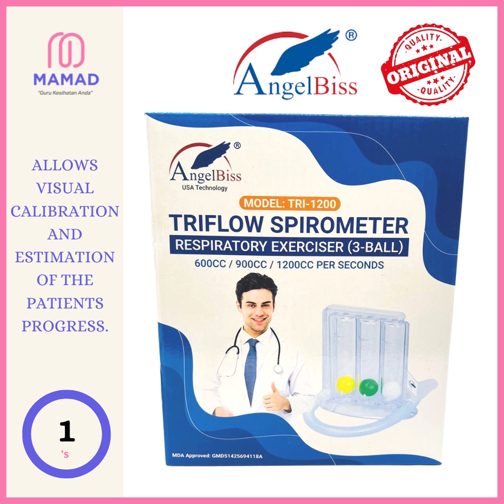 AngelBiss Triflow Spirometer Respiratory Exercise (3-Ball) Model:TRI-1200 | Shopee Malaysia