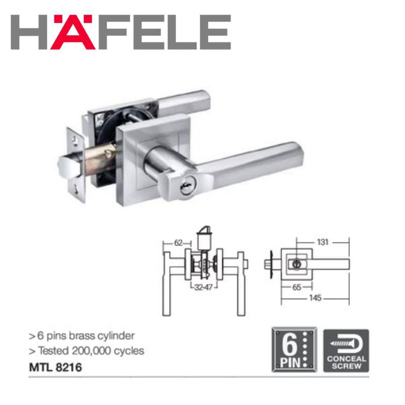 HAFELE TUBULAR LEVER LOCKSET 499.63.[840&841] | Shopee Malaysia