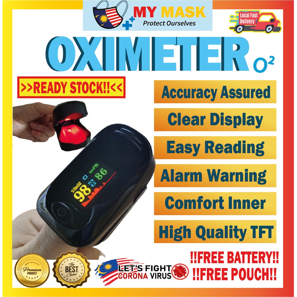 Finger Oximeter Fingertip Pulse Oxymeter Spo2 Monitor Oxygen Meter ...