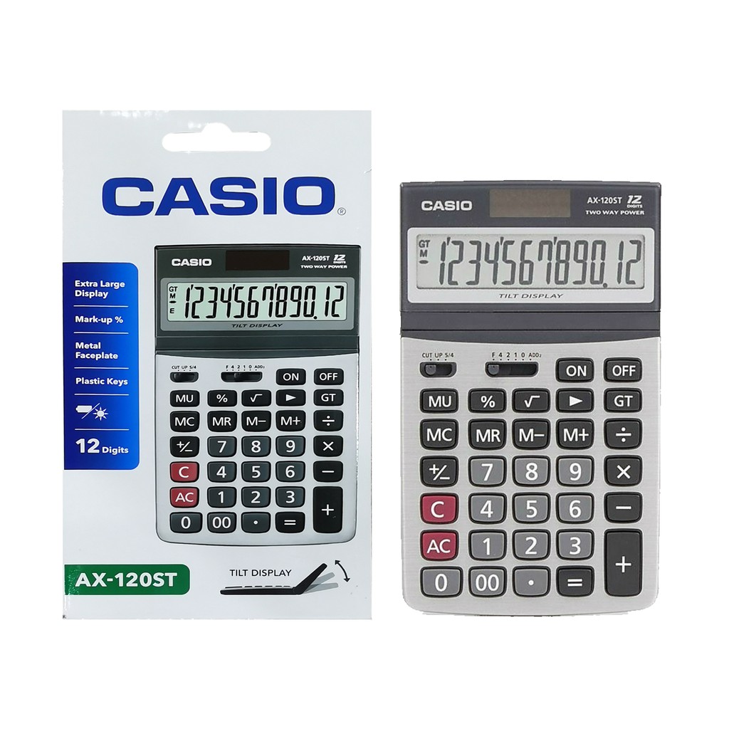 Casio Electronic Calculator With Tilt Display (AX-120ST) | Shopee Malaysia