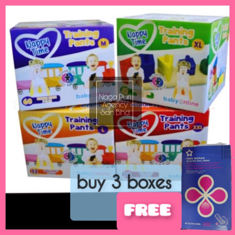 Nappy Time Diapers PANTS BOX M,L,XL,XXL | Shopee Malaysia