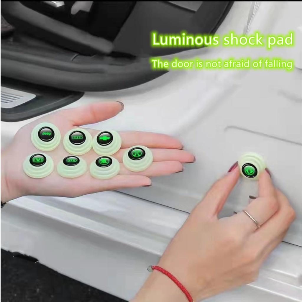 1 pcs door light-emitting shock pad silent pad luminous car shock pad ...