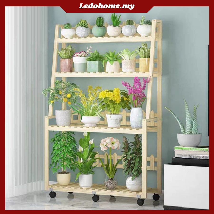 Wooden Flower Rack Solid Wood Shelf Multi-layer Succulent Rack Garden ...