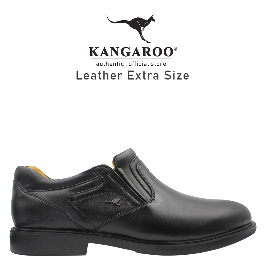KANGAROO Men Leather Formal Extra Size Slip On - Black 9395-A9 | Shopee ...