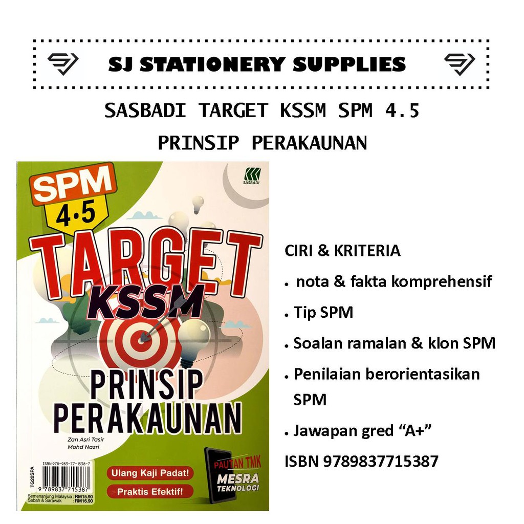 SASBADI SPM4.5 TARGET KSSM PRINSIP PERAKAUNAN TINGKATAN 4&5 | Shopee Malaysia