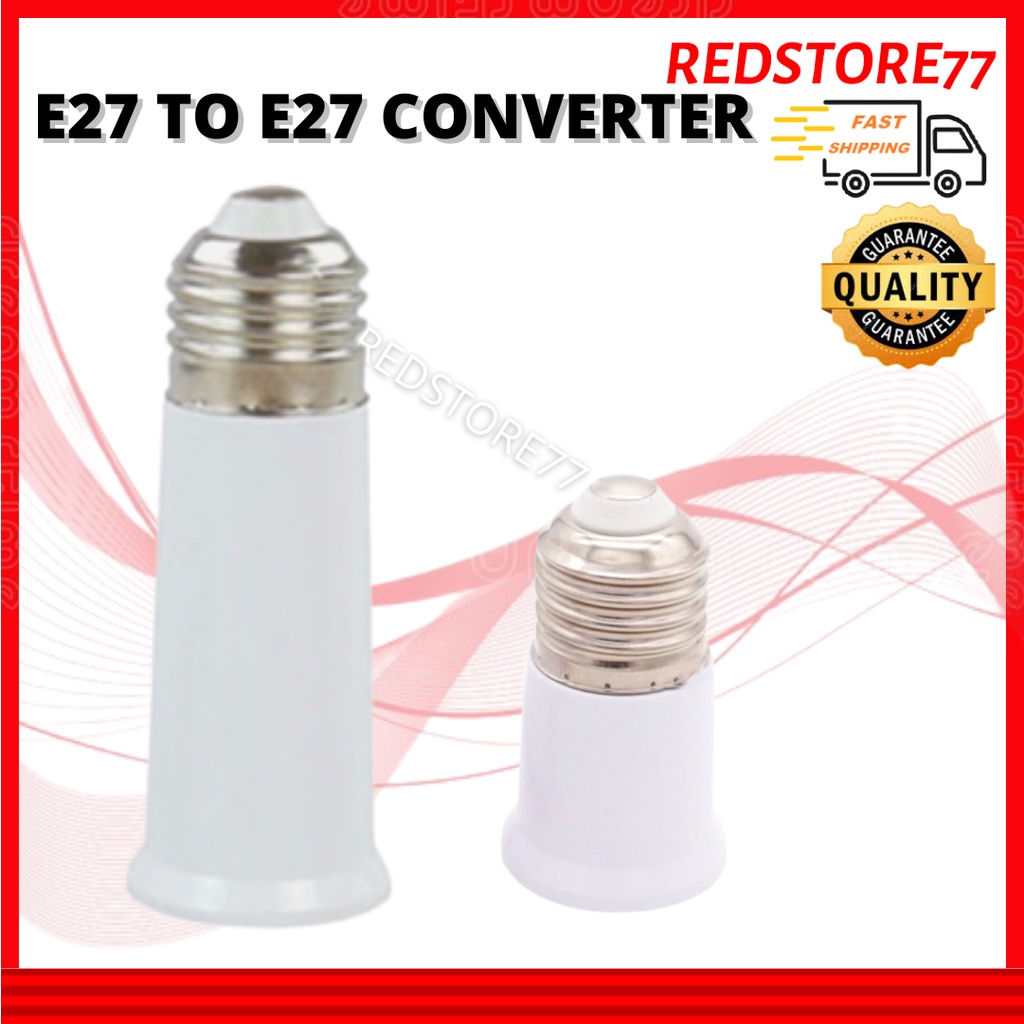 E27 TO E27 CONVERTER CONVERTOR EXTENDER EXTENSION ADAPTOR LONG BASE ...