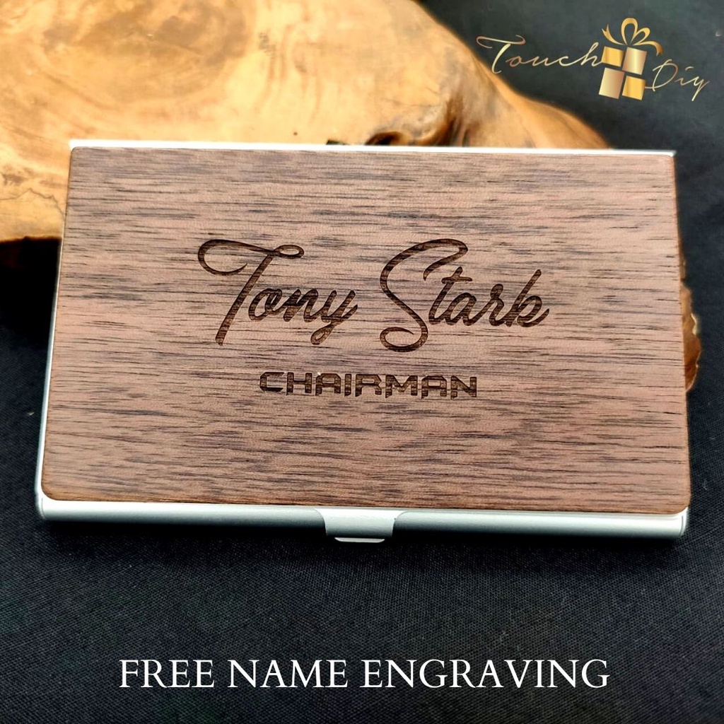 Personalized Wooden Name Card Holder/Credit card holder GIFT ITEM ...