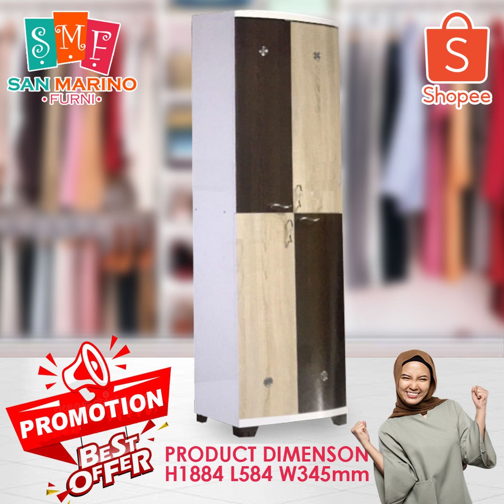 2 Feet Swing Door Storage Multi Cabinet / Almari baju / Multi Purpose ...