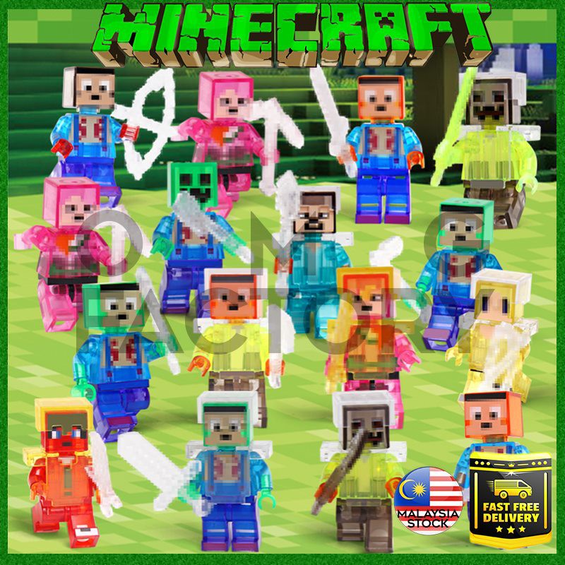 💥💥LOCAL STOCK!!!💥💥Minecraft Series Crystal Minifigures Building Blocks ...