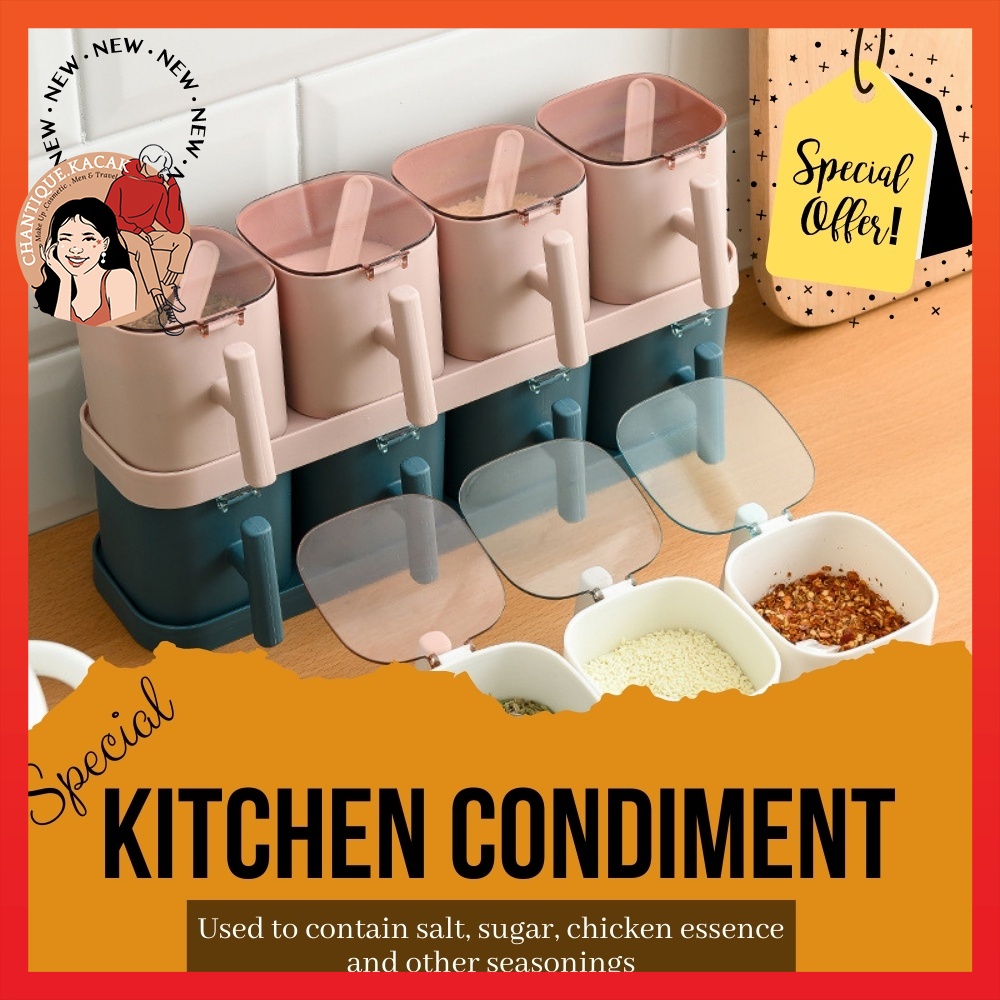RM3 Bekas Rempah Ratus Balang Garam Gula Seasoning Jar Set Condiment ...