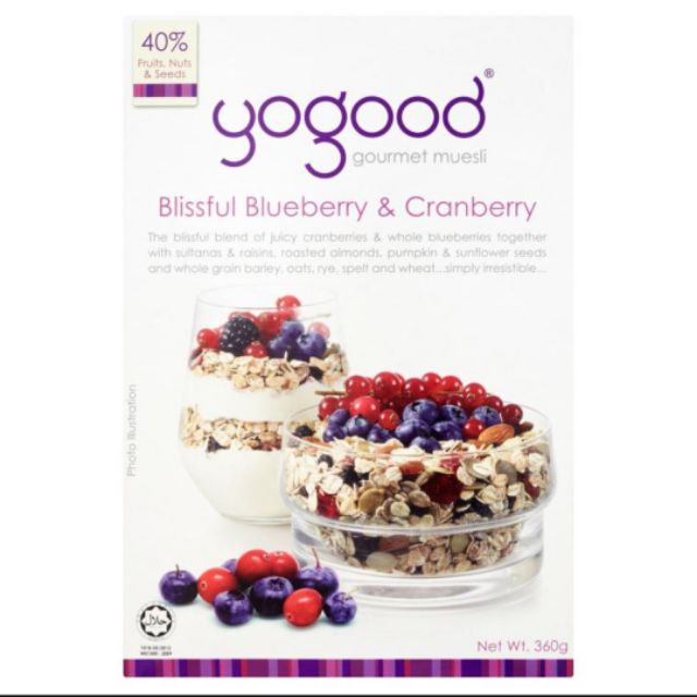 YOGOOD GOURMET MUESLI BLISSFUL BLUEBERRY & CRANBERRY 360G | Shopee Malaysia