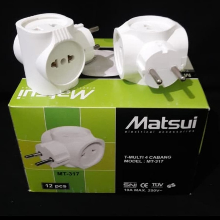 Matsui MT-317 T Multi 4 Prong T Plug mini Ground SNI Socket | Shopee ...