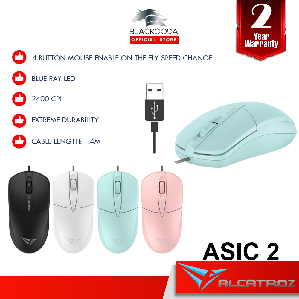 Alcatroz Asic 2 Wired USB Mouse Ergonomic Design with High Resolution ...