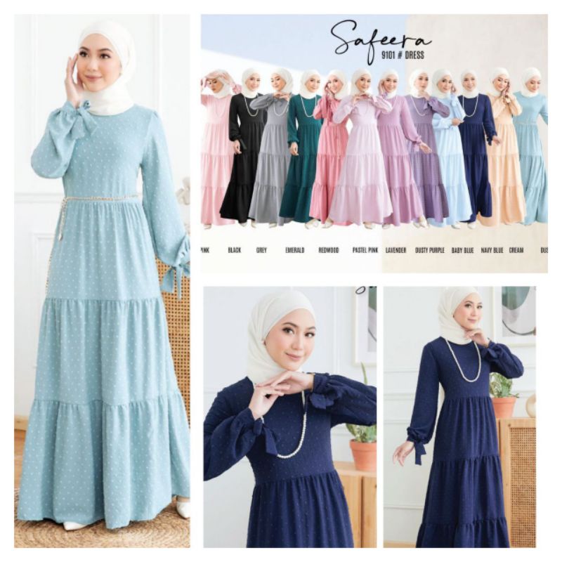 Safeera Dress Dot.Dot! 9101 Dress Ironless Safeera! Dress Kain Viral ...