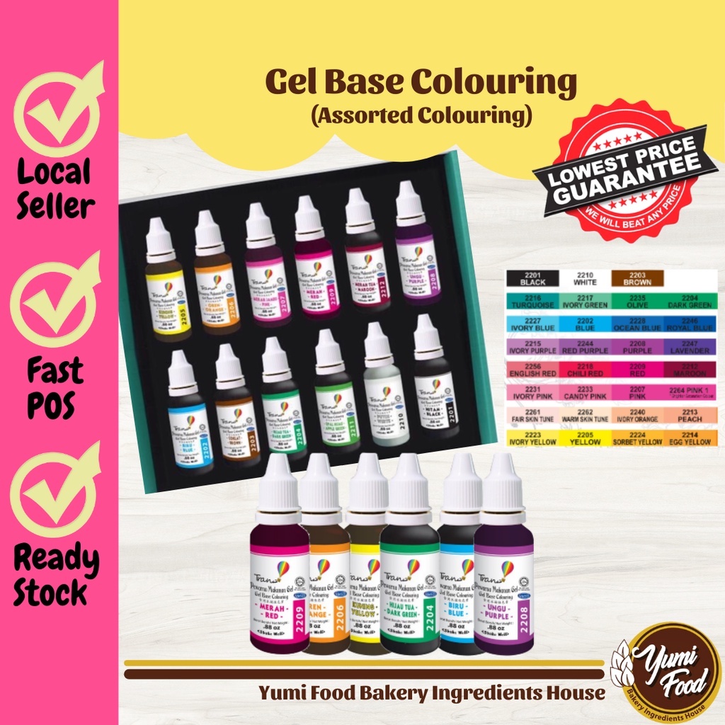 [READY STOCK] (LOWEST PRICE) HALAL Trans Gel Base Food Colouring ...