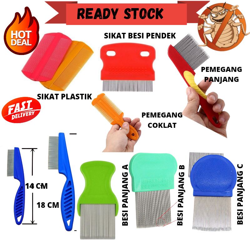 Sikat Sisir Ubat Kutu Rambut Kepala Head Lice Comb Flea Comb