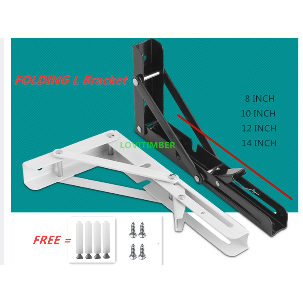 (2 pcs Foldable) Heavy Duty L Bracket, Heavy Duty Metal Shelf Bracket ...