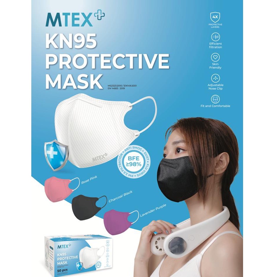 MTEX Protective Mask Disposable ( 50 pcs ) - KN95 | Shopee Malaysia