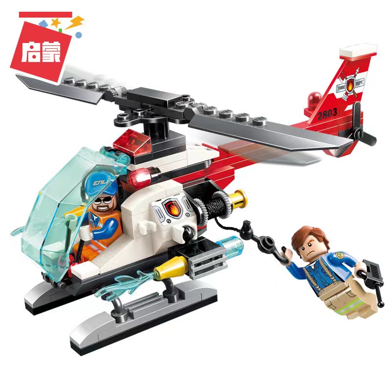 🇲🇾🐻Enlighten 2803 117 pcs Fire Rescue Firefighter Helicopter Pilot Lego ...