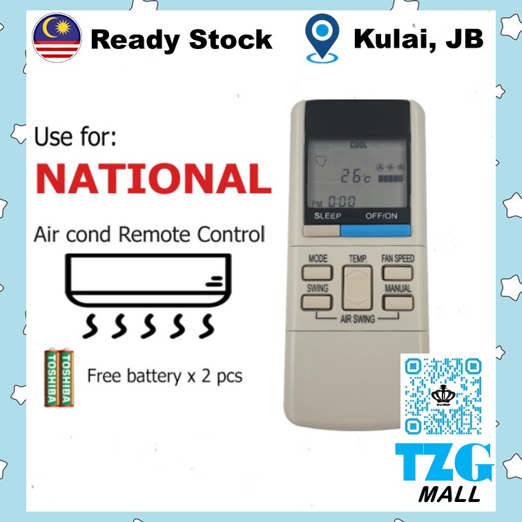 (Ready Stock)National aircon air cond air conditioner remote control ...