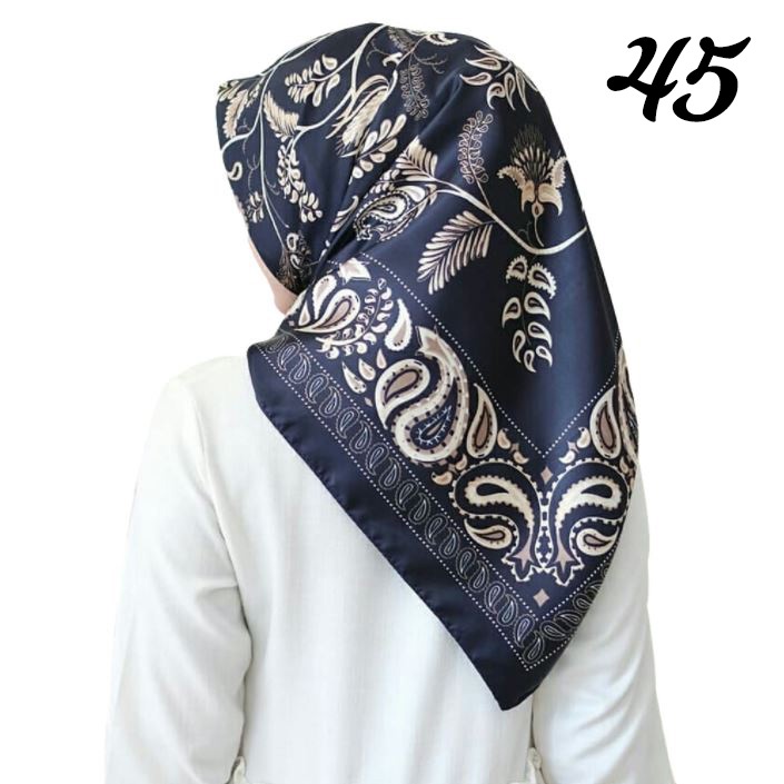 Tudung satin silk corak scarf pattern tudung bawal bidang printed hijab ...