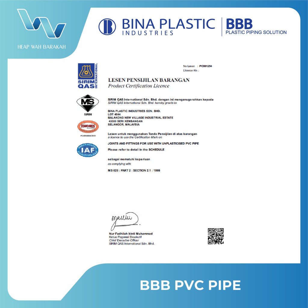 BBB PVC Pipe 15mm–50mm Class D & Class E (1 Meter) – Grey Pipe | SIRIM ...