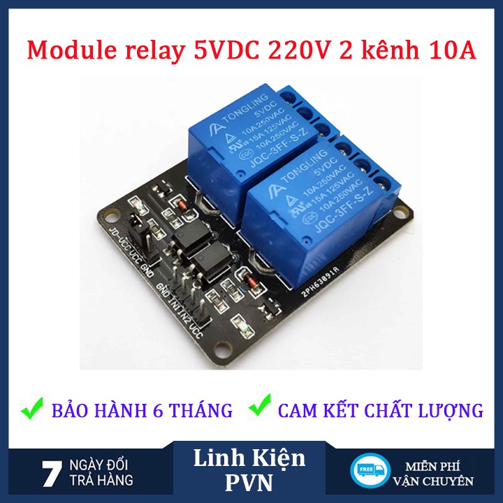 Module 2 channel relays with 5V isolation opto for 10A electrical ...