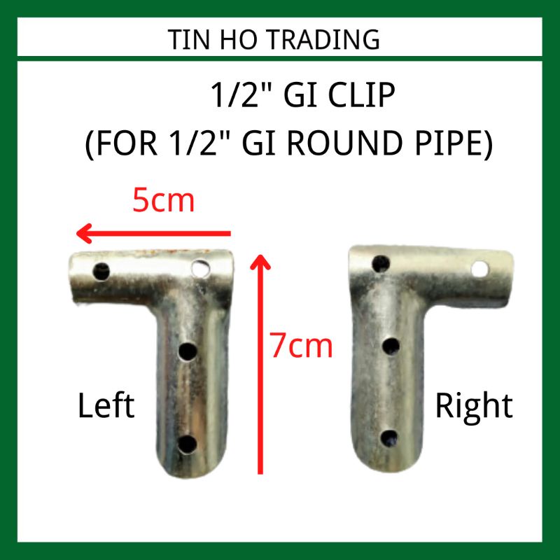 1/2" GI Clip (For 1/2" GI Round Pipe) (1 set) | Shopee Malaysia