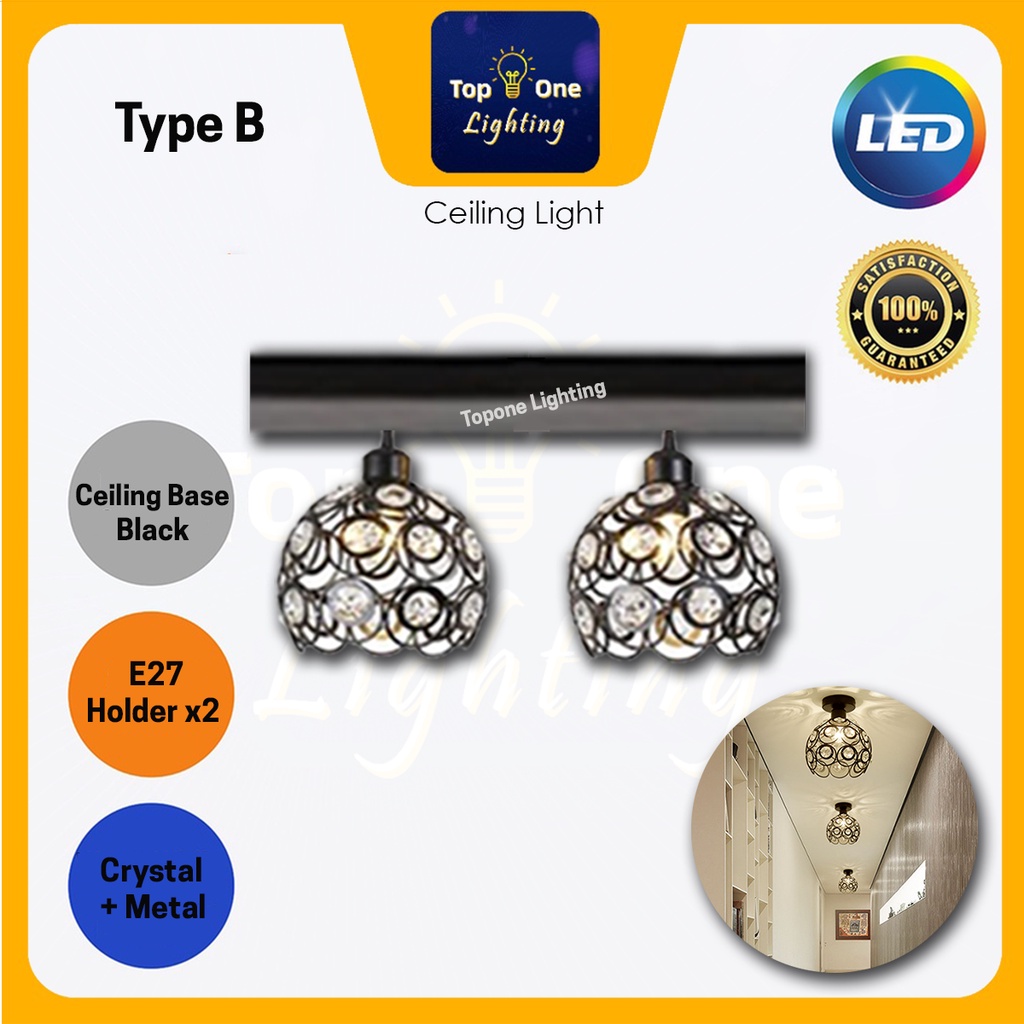 Modern Crystal Chandelier Ceiling Lamp Ceiling Light Pendant Lamp Lampu ...