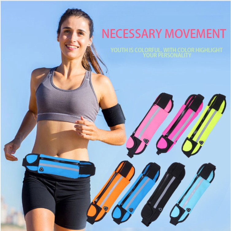 𝗪𝗔𝗧𝗘𝗥𝗣𝗥𝗢𝗢𝗙 》 3 x Pockets Sports Running Jogging Gym Waist Pouch Bag ...