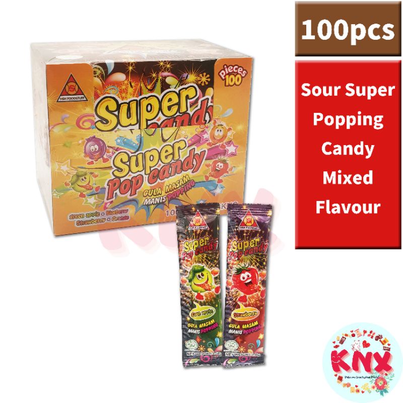 (HSH) Akiko Super Pop Candy Sour Popping Candy 100pcs | Shopee Malaysia