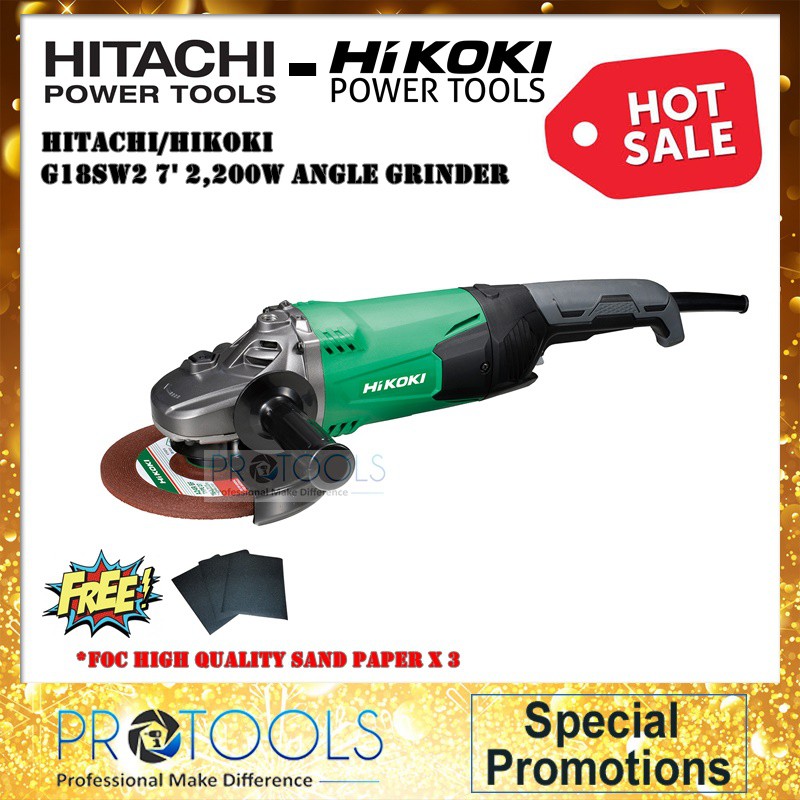 HITACHI / HIKOKI G18SW2 2,200W 7'' ANGLE GRINDER | Shopee Malaysia