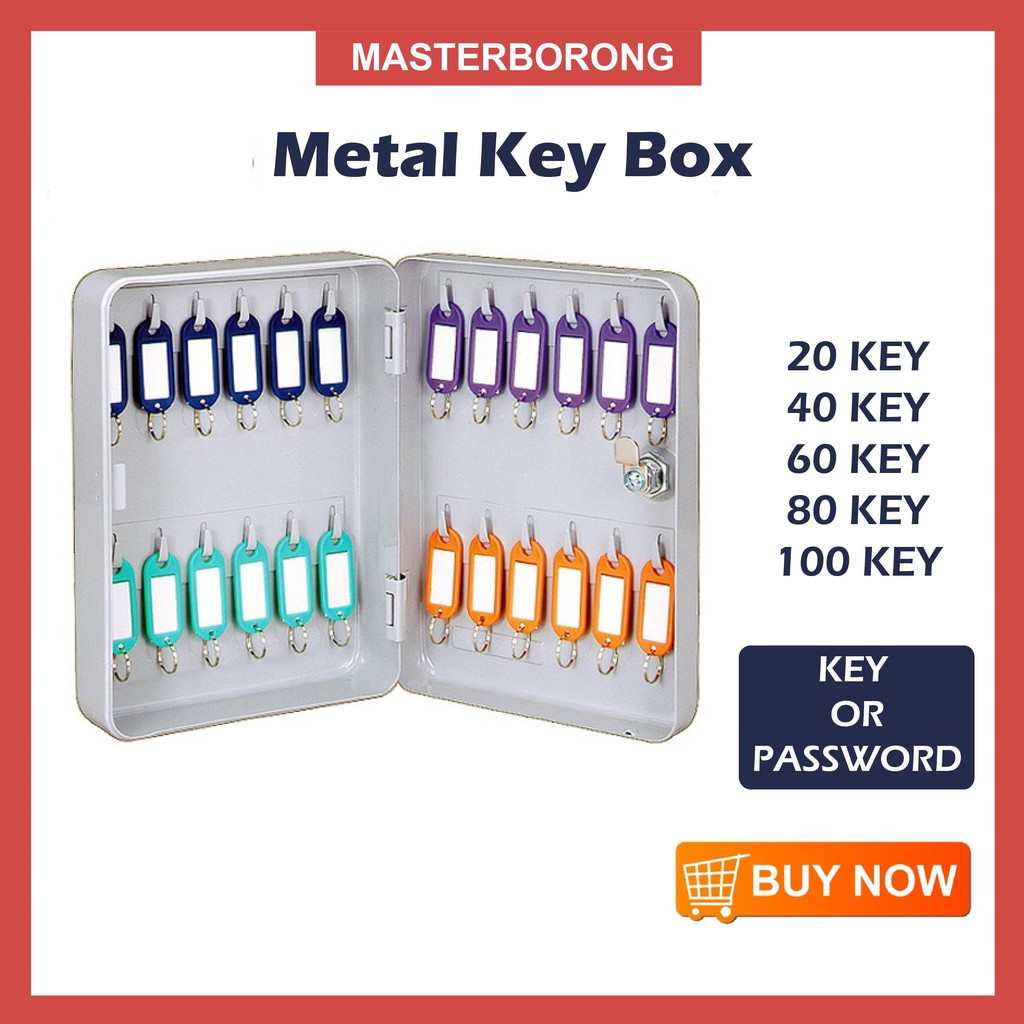 masterborong Key Box Key Cabinet Metal Key Box Wall Mount Safe Storage ...