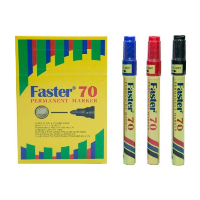 Faster Permanent Marker Pen 70 (Box/12 pcs) | Shopee Malaysia