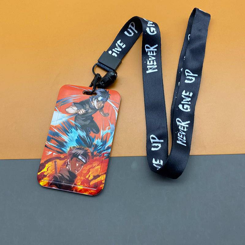 Naruto Anime PVC Card Cover Sasuke Kakashi Cool Student Campus Hanging ...