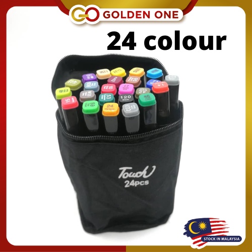 Touch Art Marker (24pcs)Brush Pen Warna Drawing Art Supplies marker pen ...