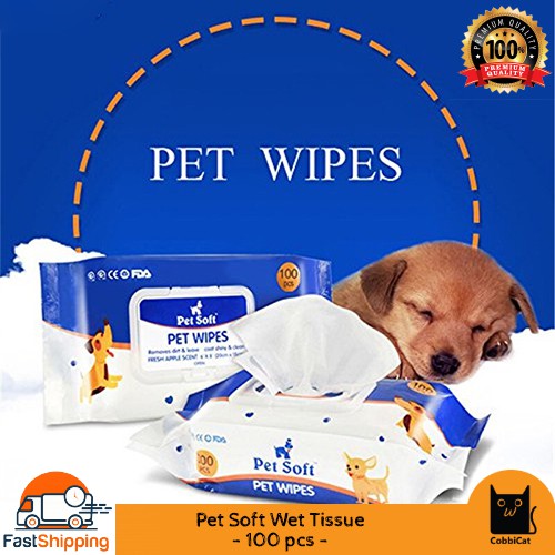100 pcs Dog Grooming Wipes Soft- Deodorizing Dog/Cat Wipes , Wet ...