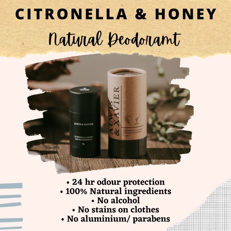 Citronella & Honey 100% Natural Deodorant | Sweet Men Women Unisex ...