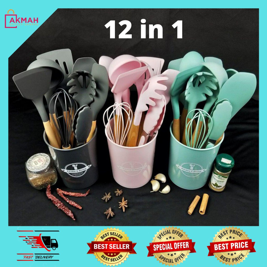 🔥Ready stock Senduk silicon viral Silicone Cooking Utensils kitchenware ...
