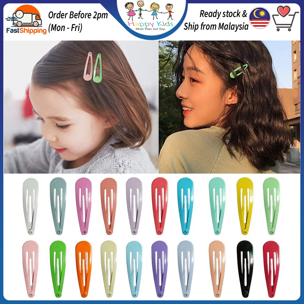 [Happy Kids] 3cm Girls Kids Baby Colourful Candy Colour Mini Hair Clips Hair Pins Accessories ...