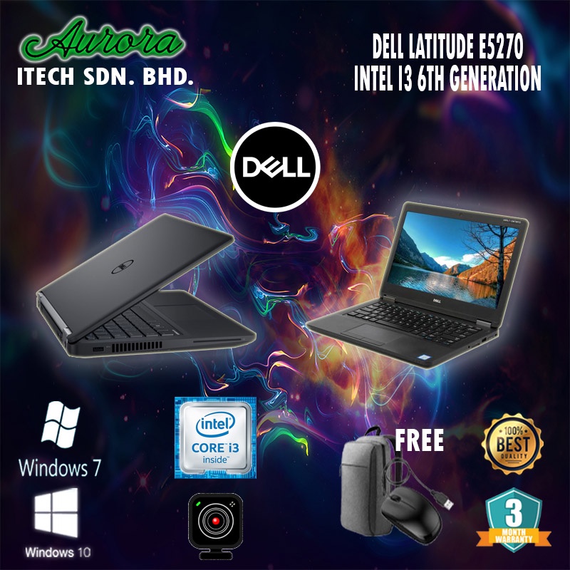 DELL LATITUDE E5270 I3 6TH GEN , 4GB/8GB/16GB RAM, 500GB HDD/ 120GB ...