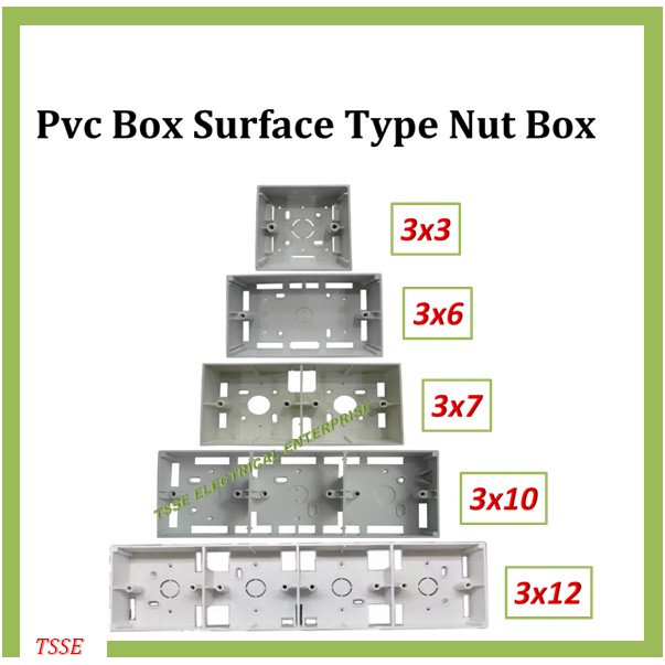 PVC Box Surface Type Nut Box /Electrical Box /Base 3x3 / 3x6 / 3x7 ...