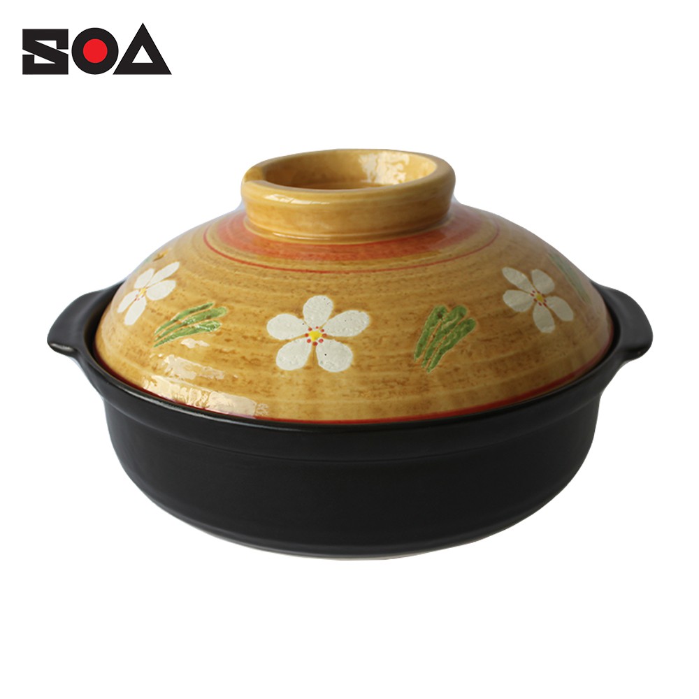 SOA Sand Casserole KISETO HANAE Japanese Ceramic Pots Claypot Nabe ...