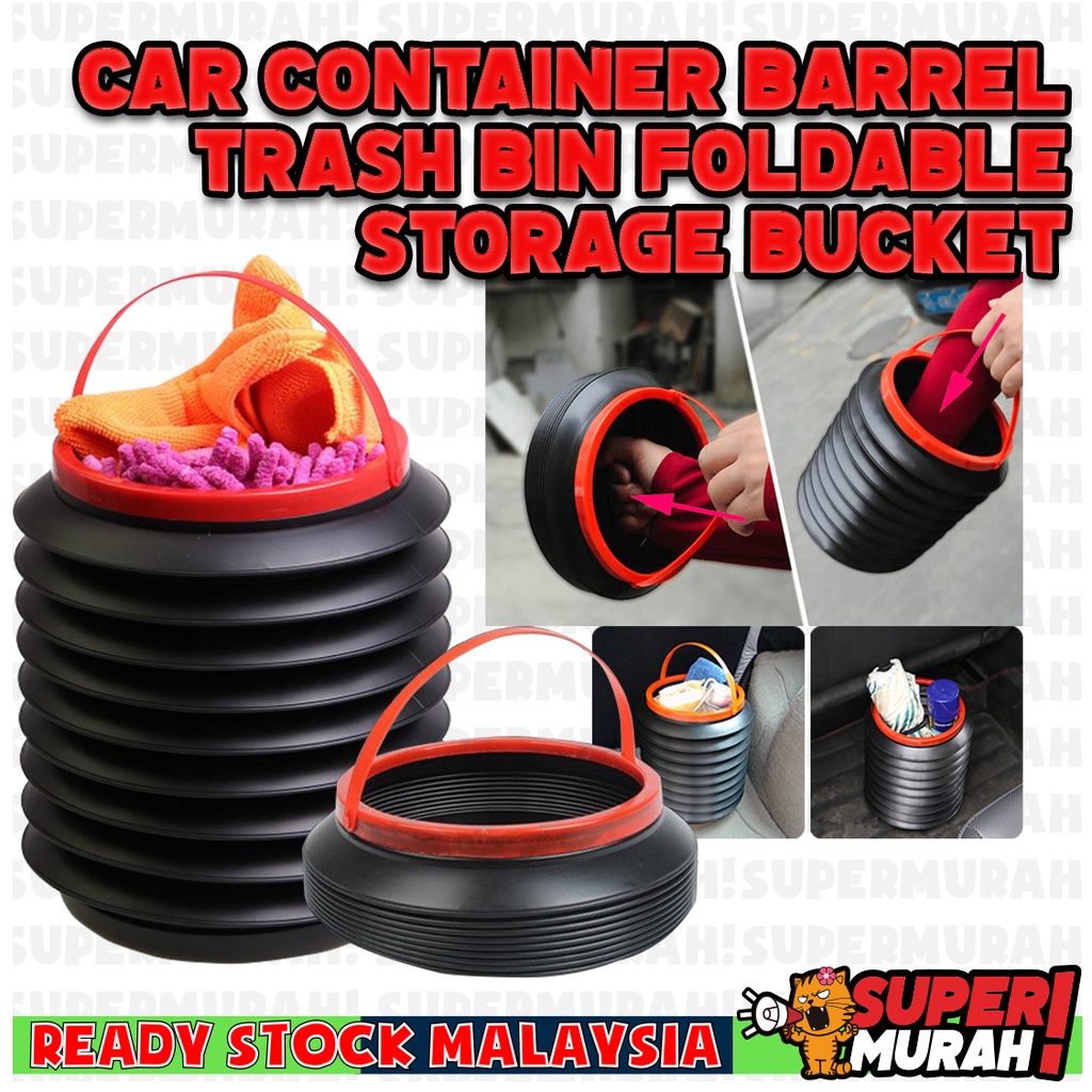 (Clearance) 4L Multifunctional Car Trash Garbage Can Storage Bucket ...