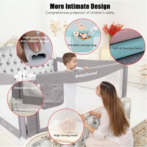 Baby Bed Fence [5th Gen] Baby Bed Guard Baby Rail Guard Anti-fall Bed ...