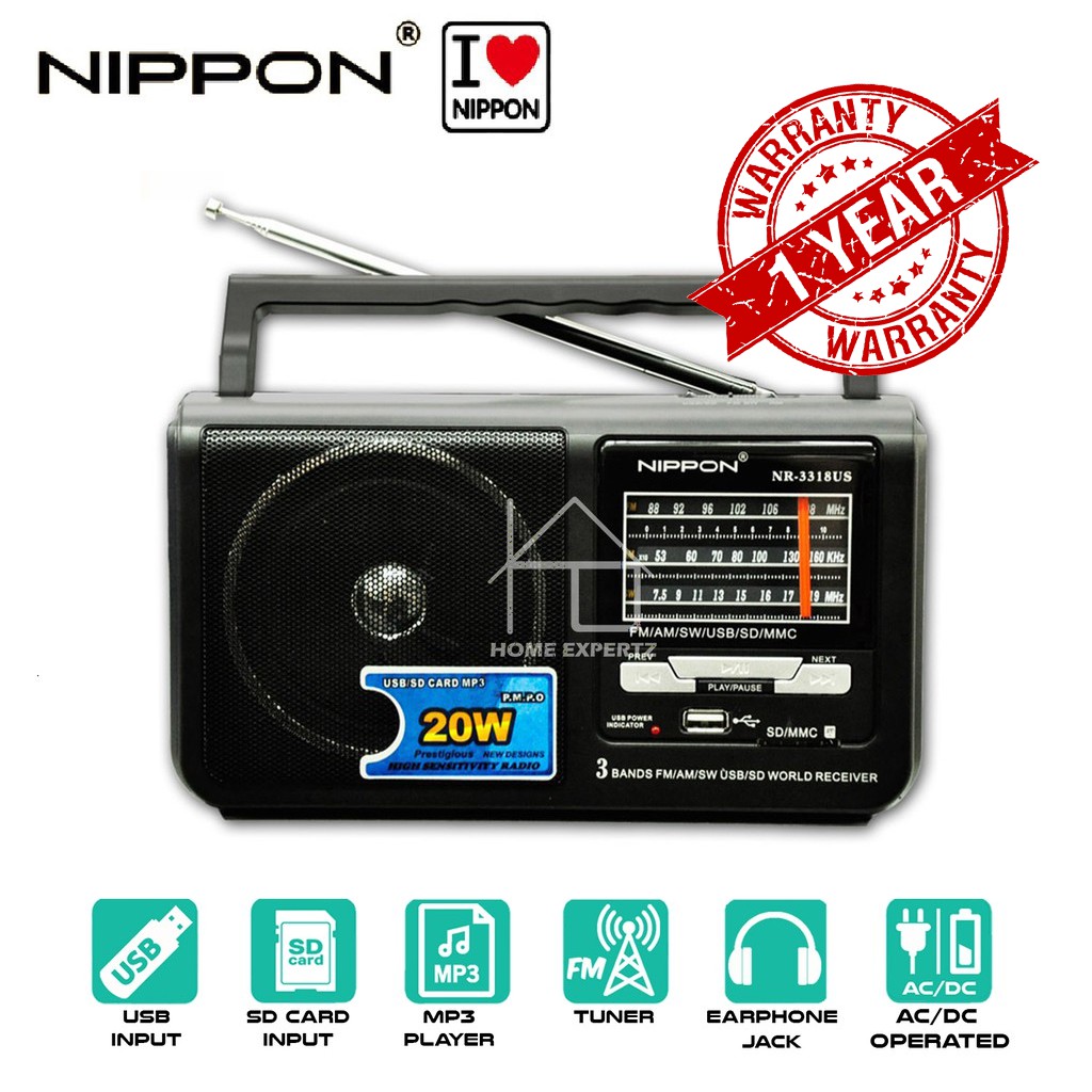 NIPPON 3 BAND PORTABLE RADIO USB SD CARD | RADIO MUDAH ALIH NIPPON 3 ...