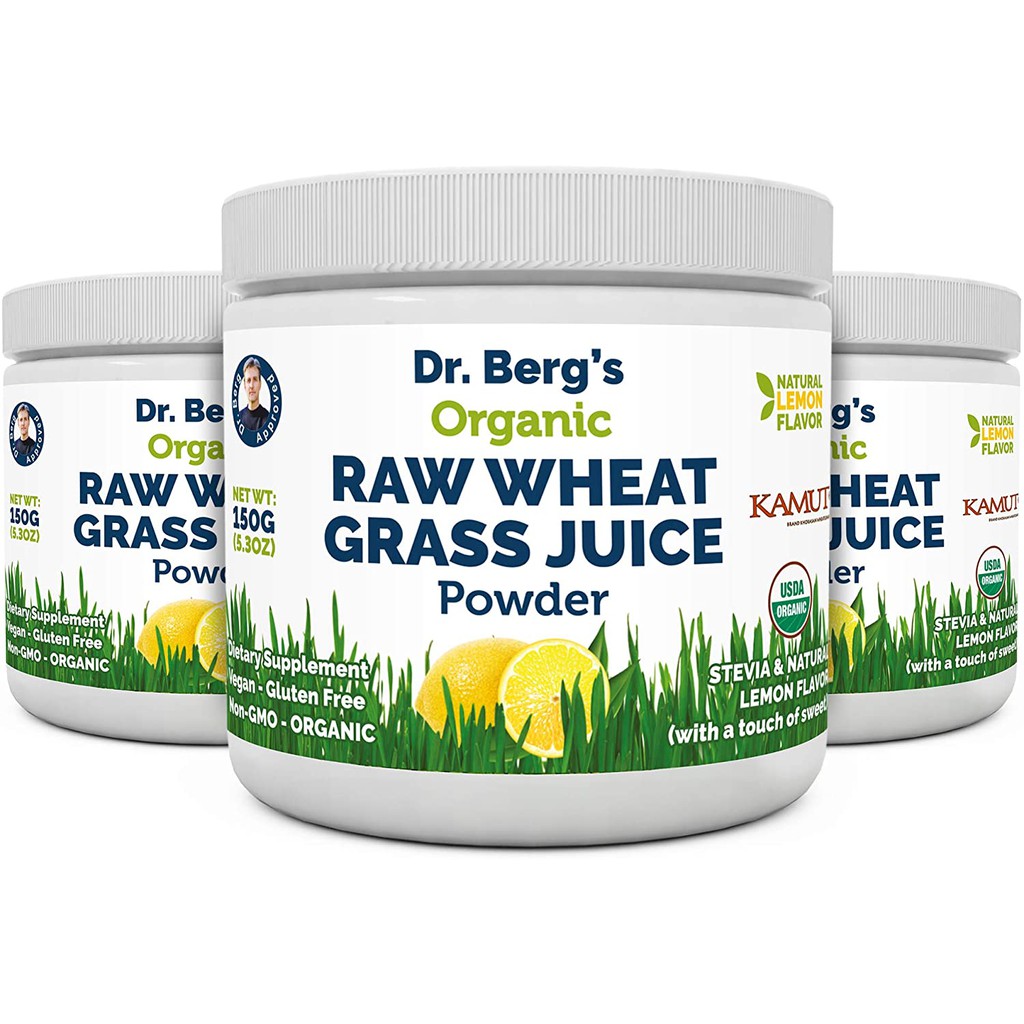 Dr. Berg's Organic Raw Wheat Grass Juice Powder with KamutTM - Natural ...