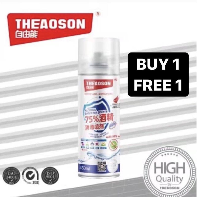 BUY 1 FREE 1 THEAOSON 75% Alcohol Sanitizer Spray Sanitize Spray ...